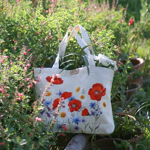 Túi vải hoa poppy